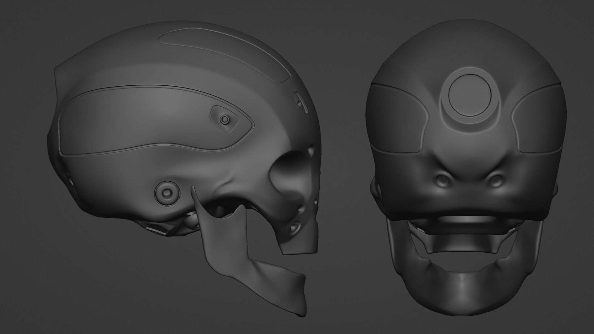 Hard surface skeleton head- Blender 3D model | CGTrader