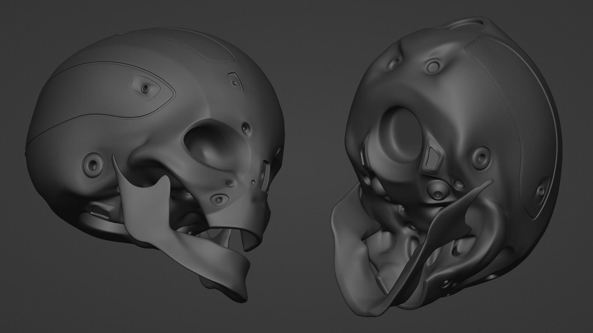 Hard surface skeleton head- Blender 3D model | CGTrader