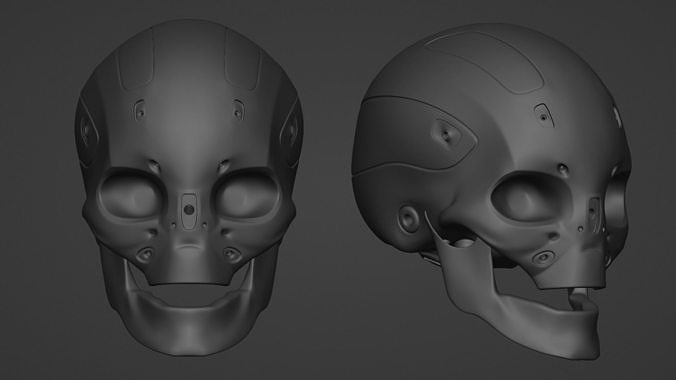 Hard surface skeleton head- Blender 3D model | CGTrader