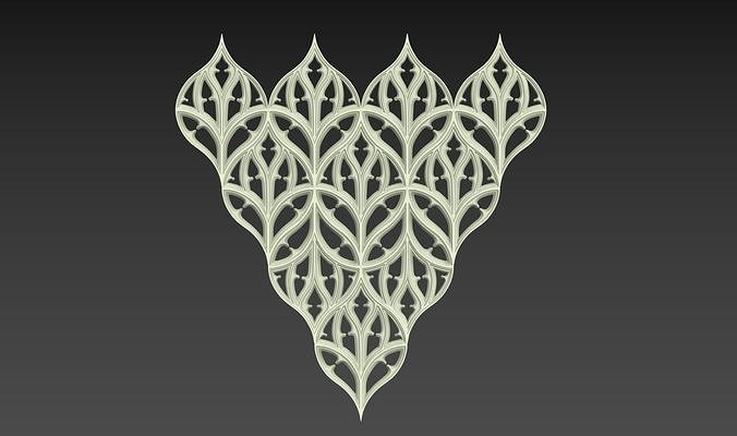 Seamless Gothic pattern 1 3D model 3D printable | CGTrader