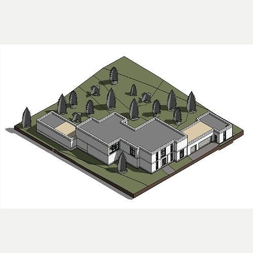 Modern forest house - Revit 3D model | CGTrader