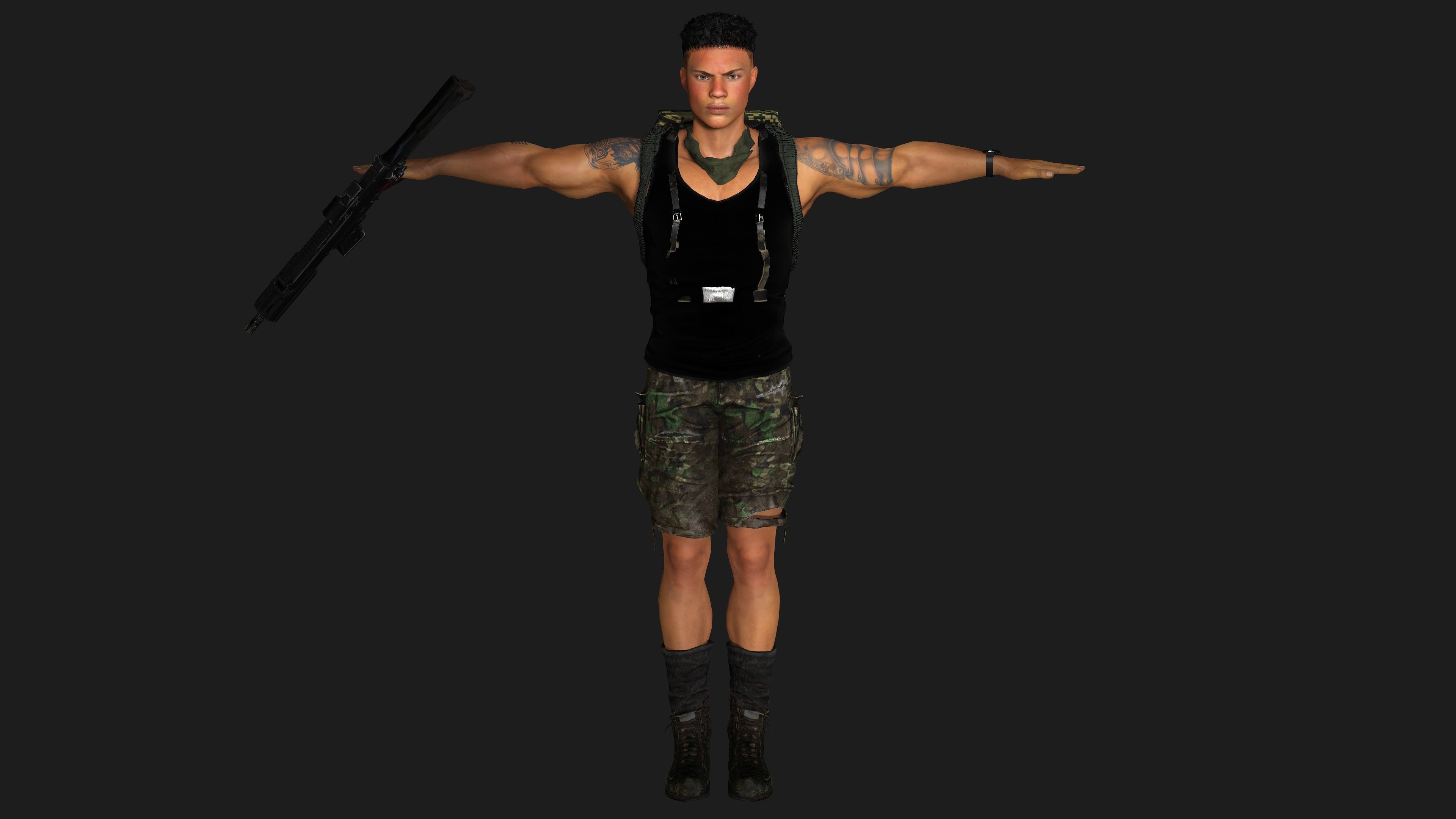 3D model AAA 3D APOCALYPTIC- SURVIVAL- REALISTIC RIG GAME READY ...