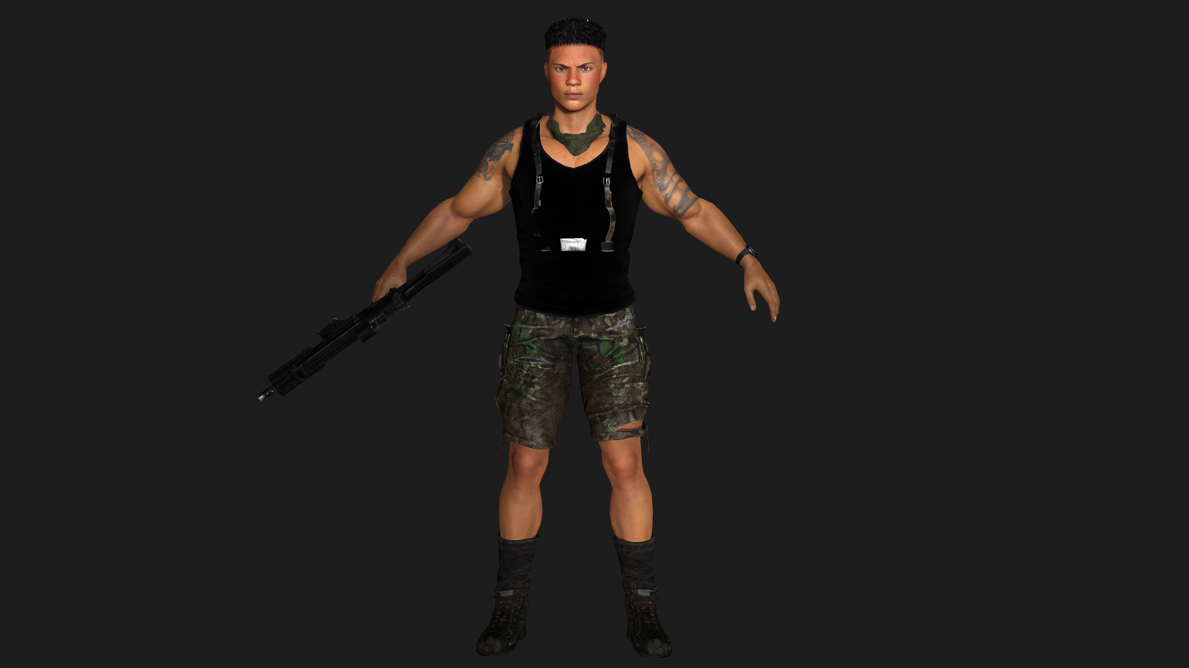 3D model AAA 3D APOCALYPTIC- SURVIVAL- REALISTIC RIG GAME READY ...