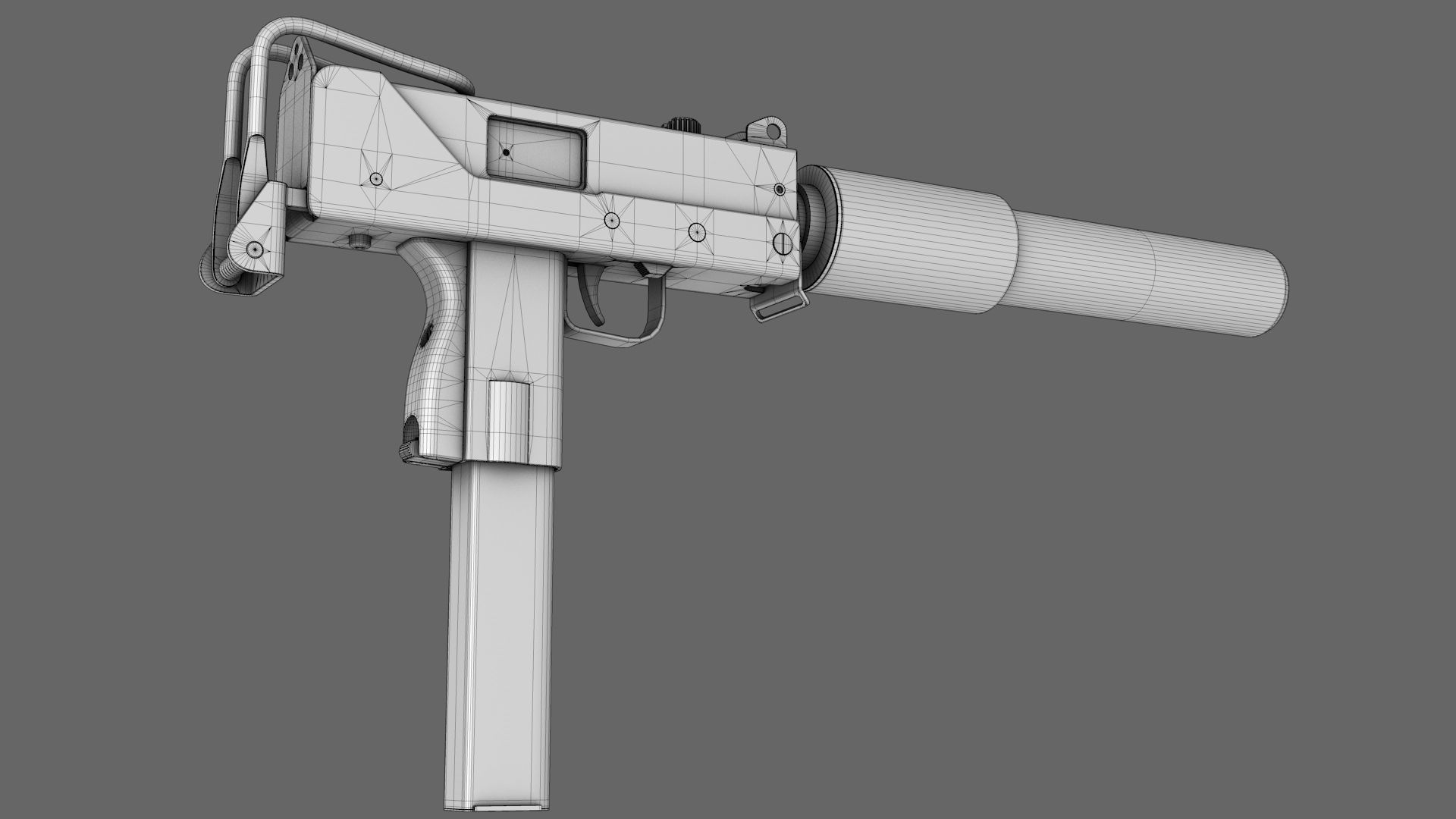 Ingram Mac 10 SMG Gun 9mm 3D model | CGTrader