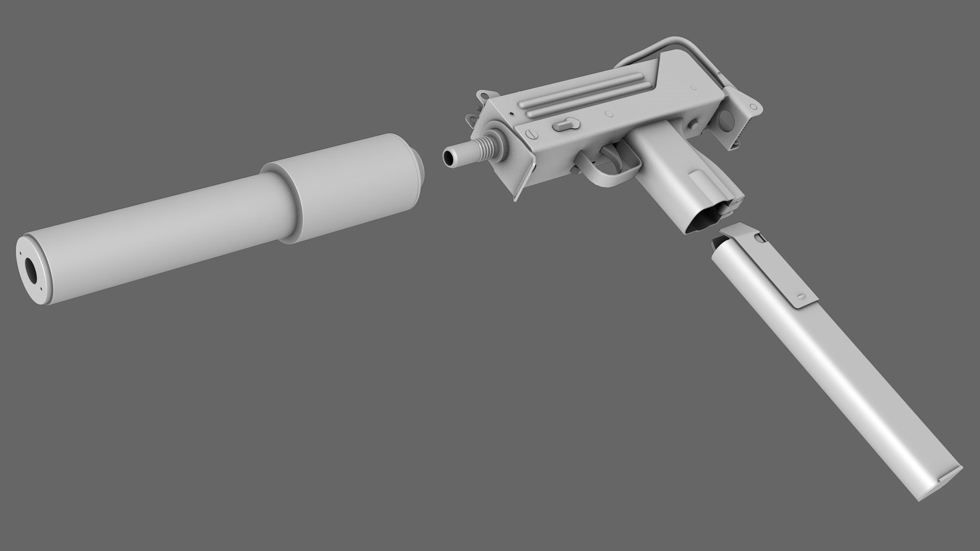 Ingram Mac 10 SMG Gun 9mm 3D model | CGTrader