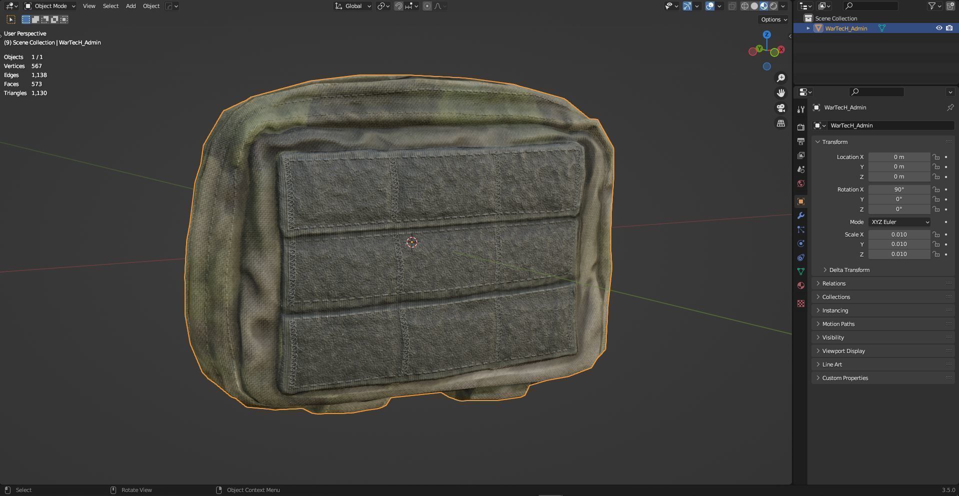 3D model WARTECH ADMIN POUCH VR / AR / low-poly | CGTrader