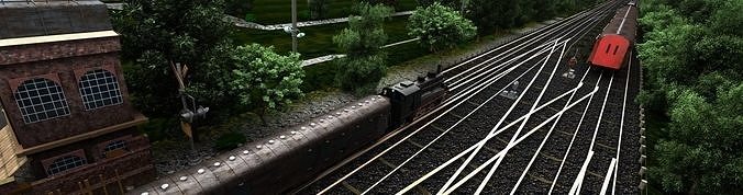 train running on rails 3D model | CGTrader