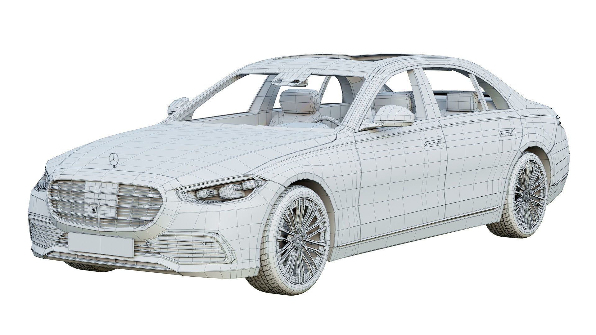 Mercedes-Benz S-Class W223 Long AMG Maybach 3D model | CGTrader