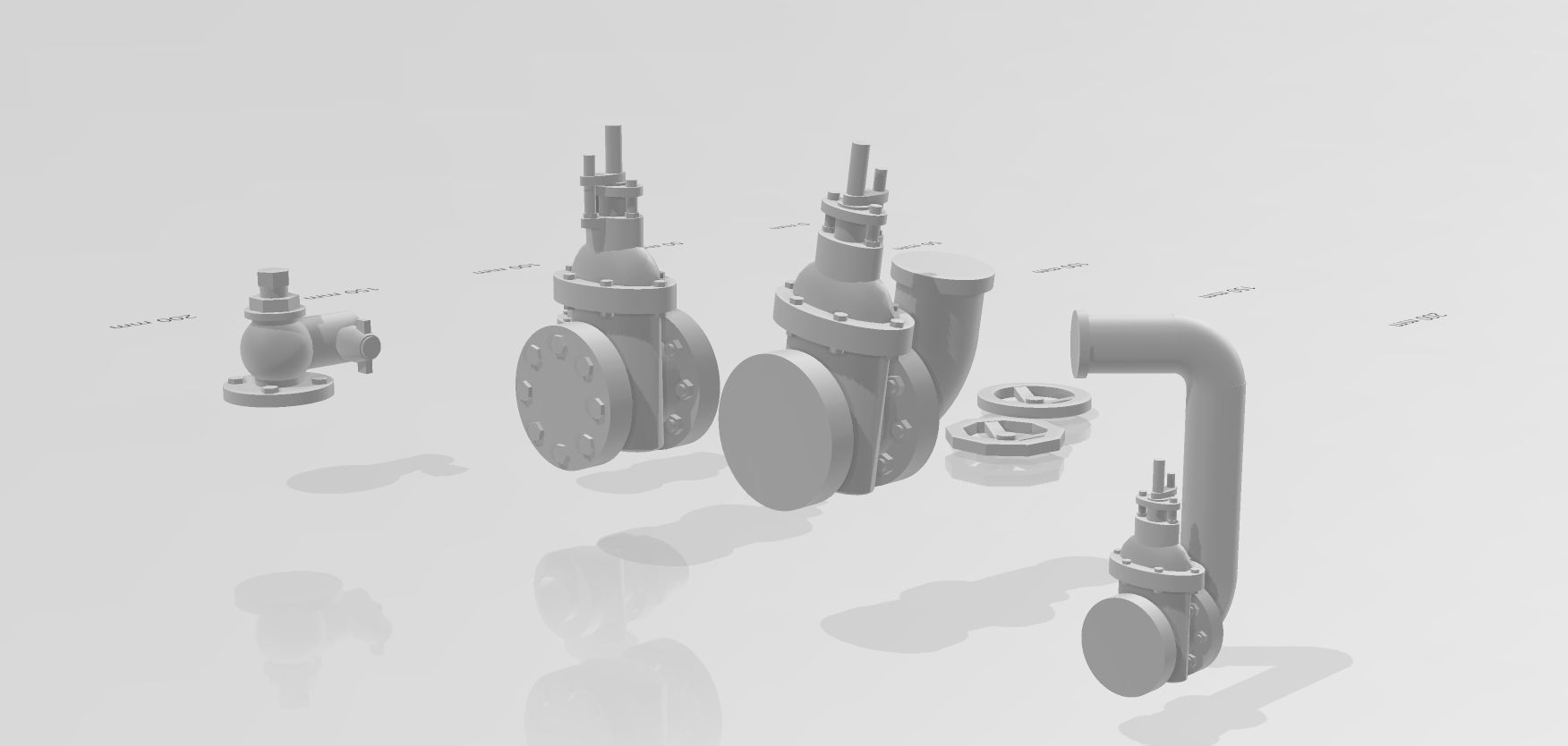 Set of random valves and knobs 3D model 3D printable | CGTrader