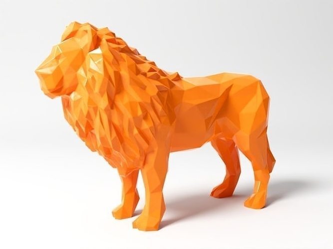 Polygon Lion 3D model 3D printable | CGTrader