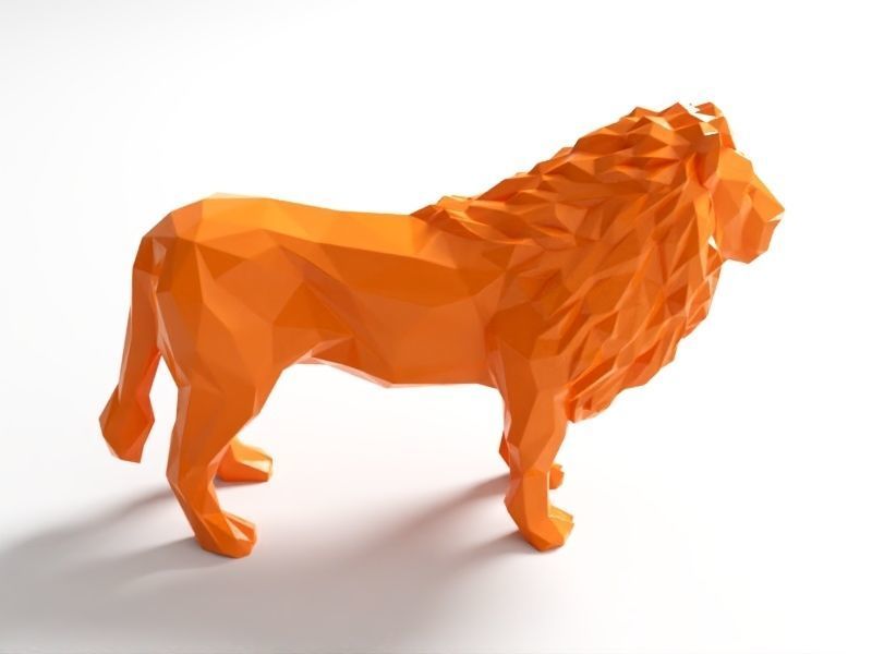 Polygon Lion 3D model 3D printable | CGTrader