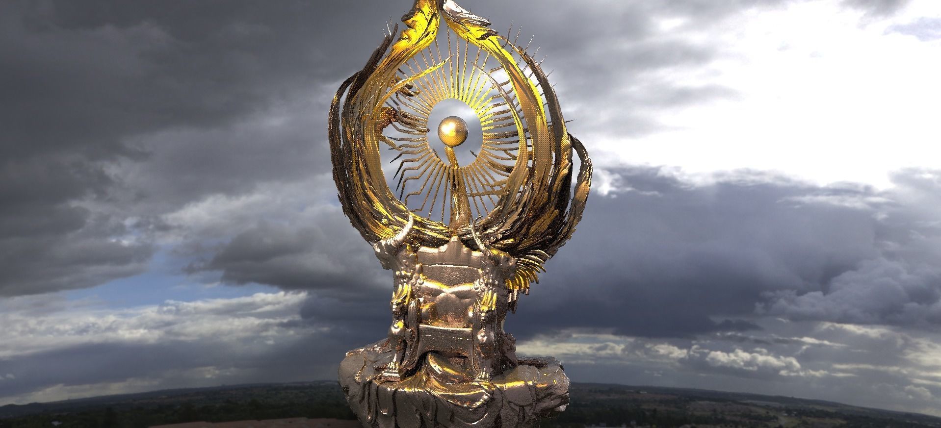 Solar Throne sculpture 3D model | CGTrader