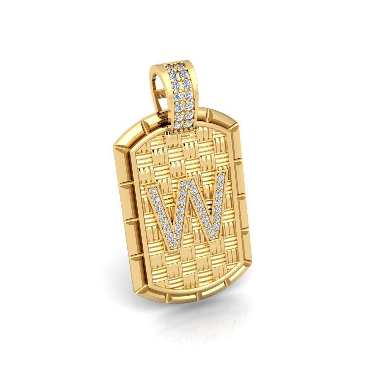 W latter Pendent 3d Model and Render 3D model 3D printable | CGTrader