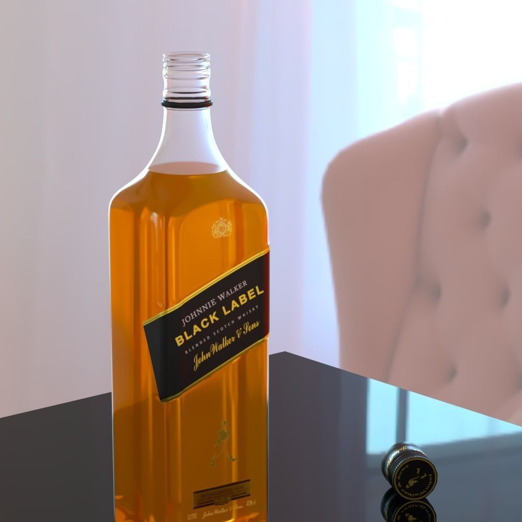 3D model Johnnie Walker Black Label Whisky VR / AR / low-poly | CGTrader