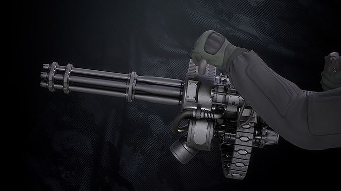 3D model Q-Old Minigun UE and Unity Packs With FBX And Textures VR / AR ...
