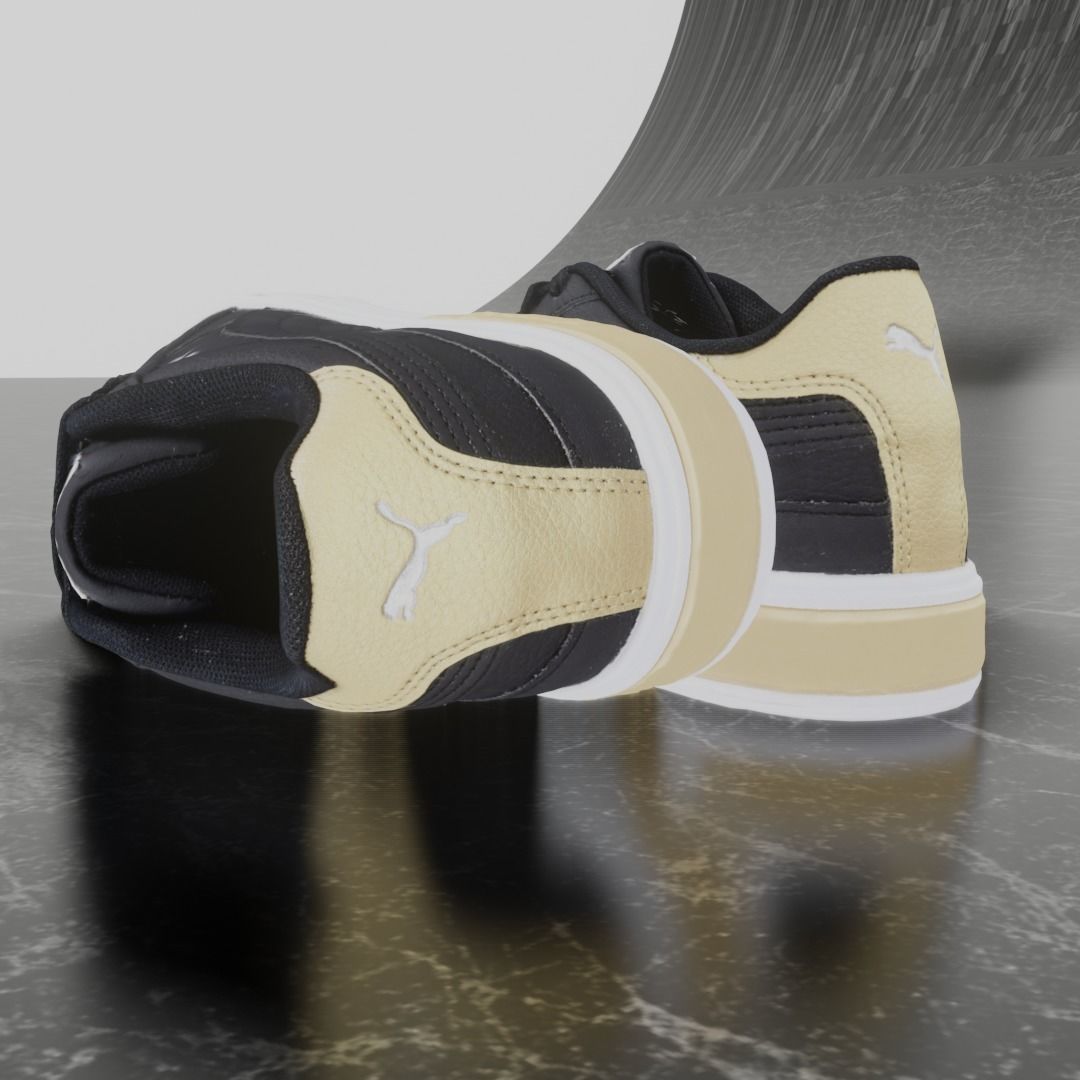 3D model Puma 3D Shoes - White - Black - Gold VR / AR / low-poly | CGTrader