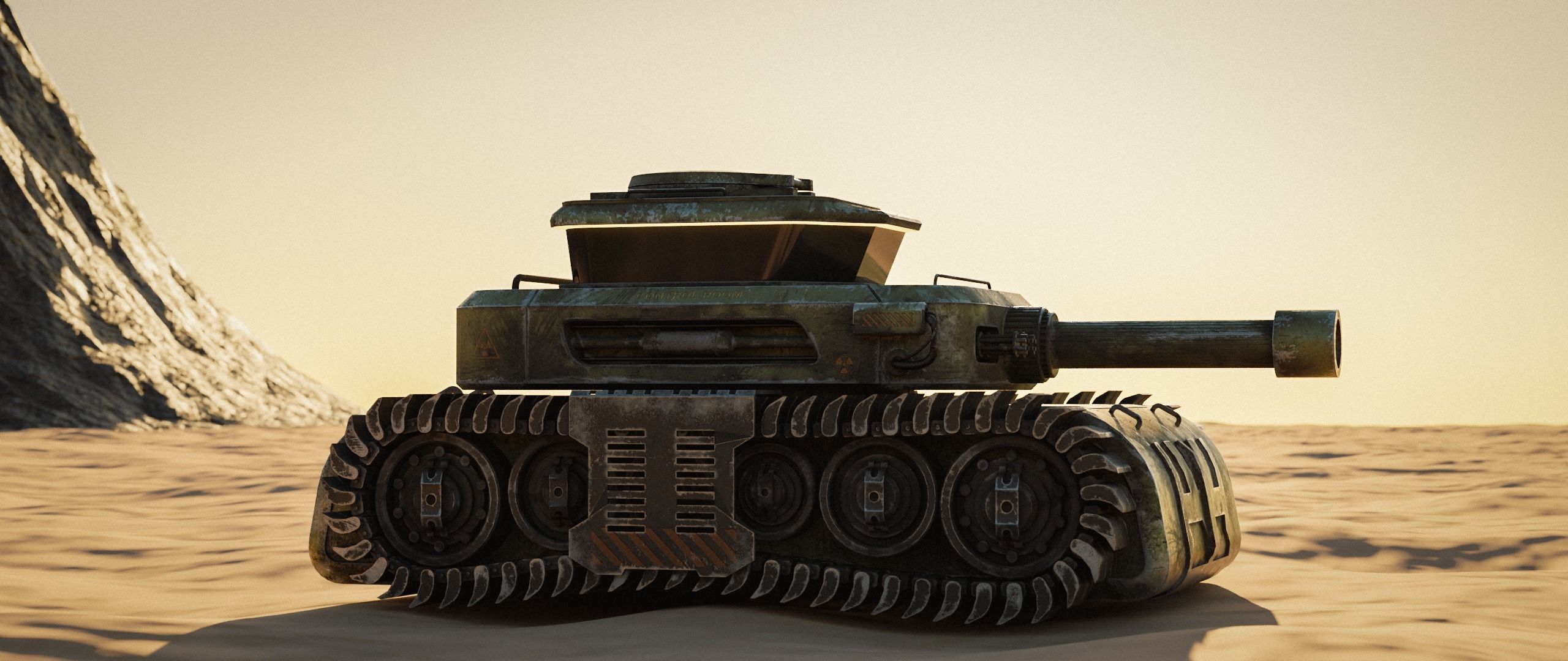 3D model Low Poly Military Tank Game Asset Model with PBR Texture VR ...