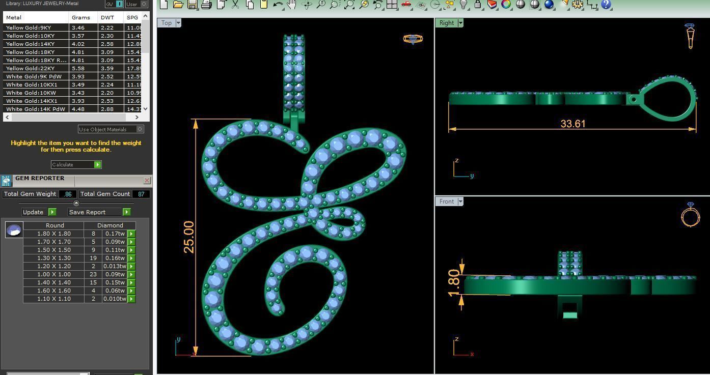 E Font Latter Pendent 3d Model and Render 3D model 3D printable | CGTrader