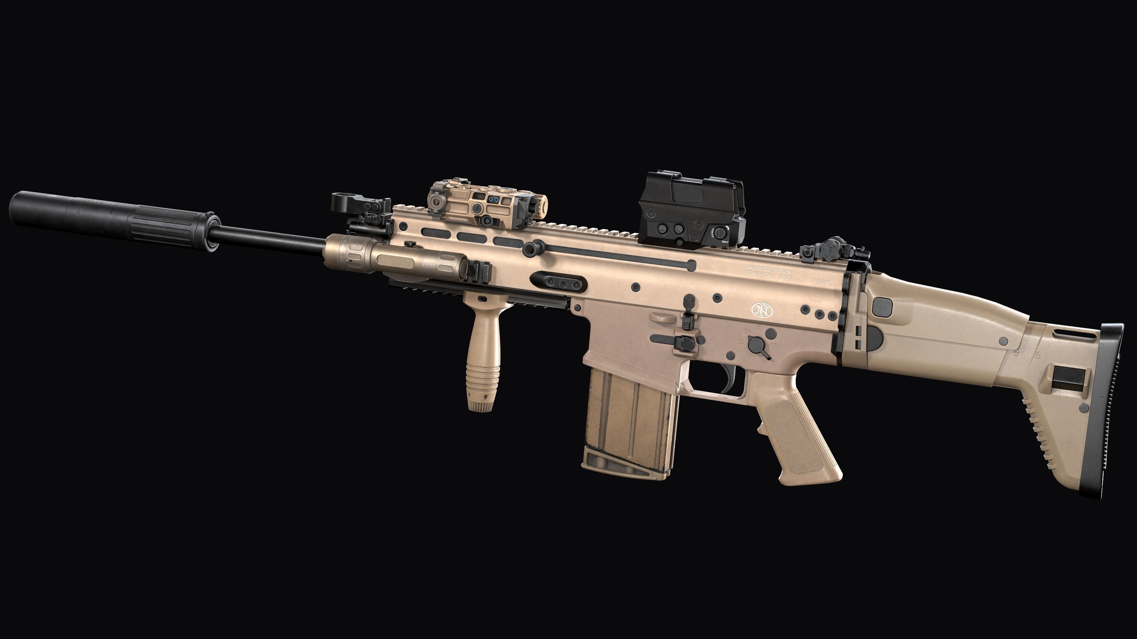 3D model Tactical modular assault rifle FN SCAR-H mk 17 VR / AR / low ...