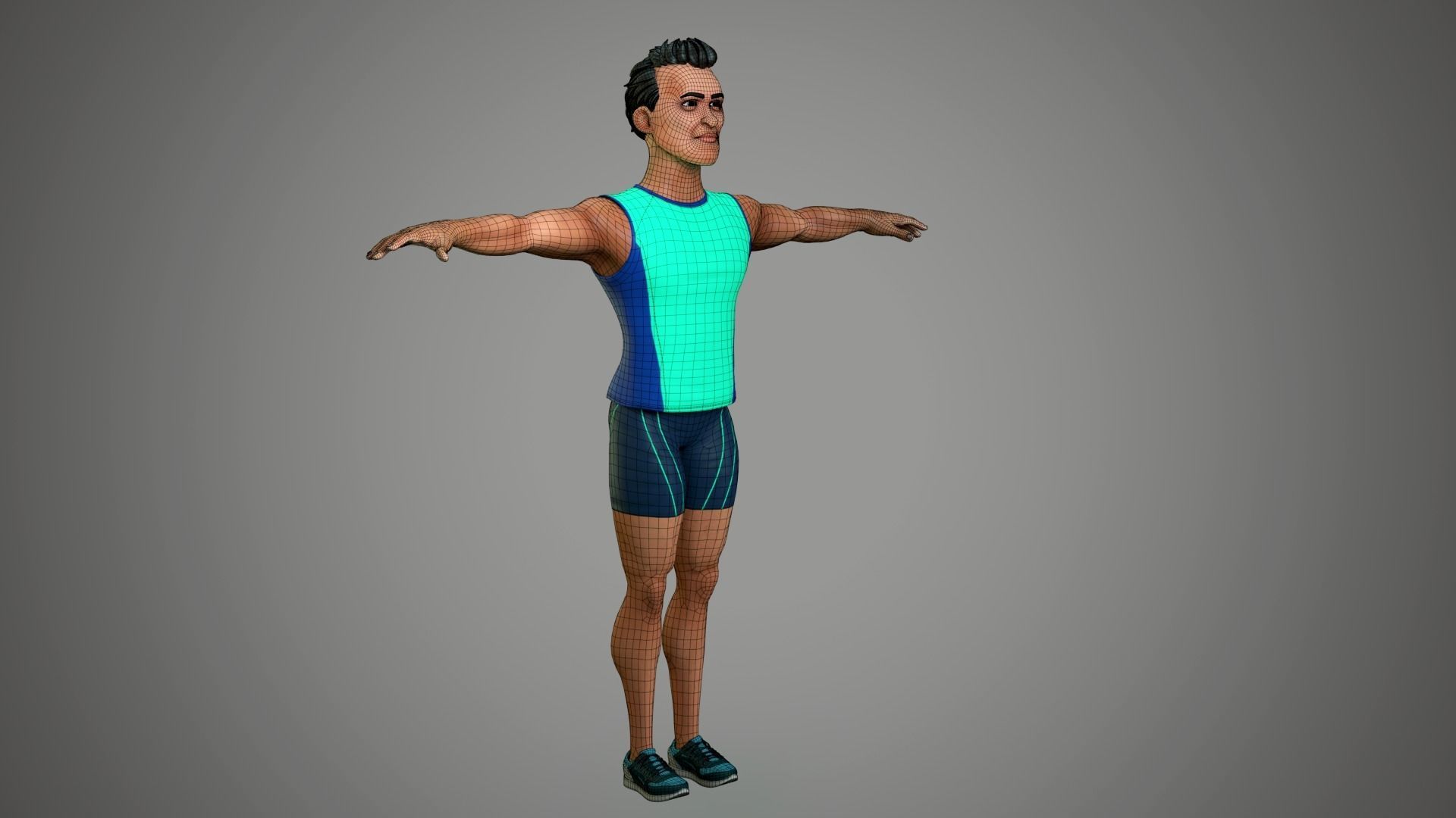 Athlete Rigged Male Model 3D model rigged | CGTrader