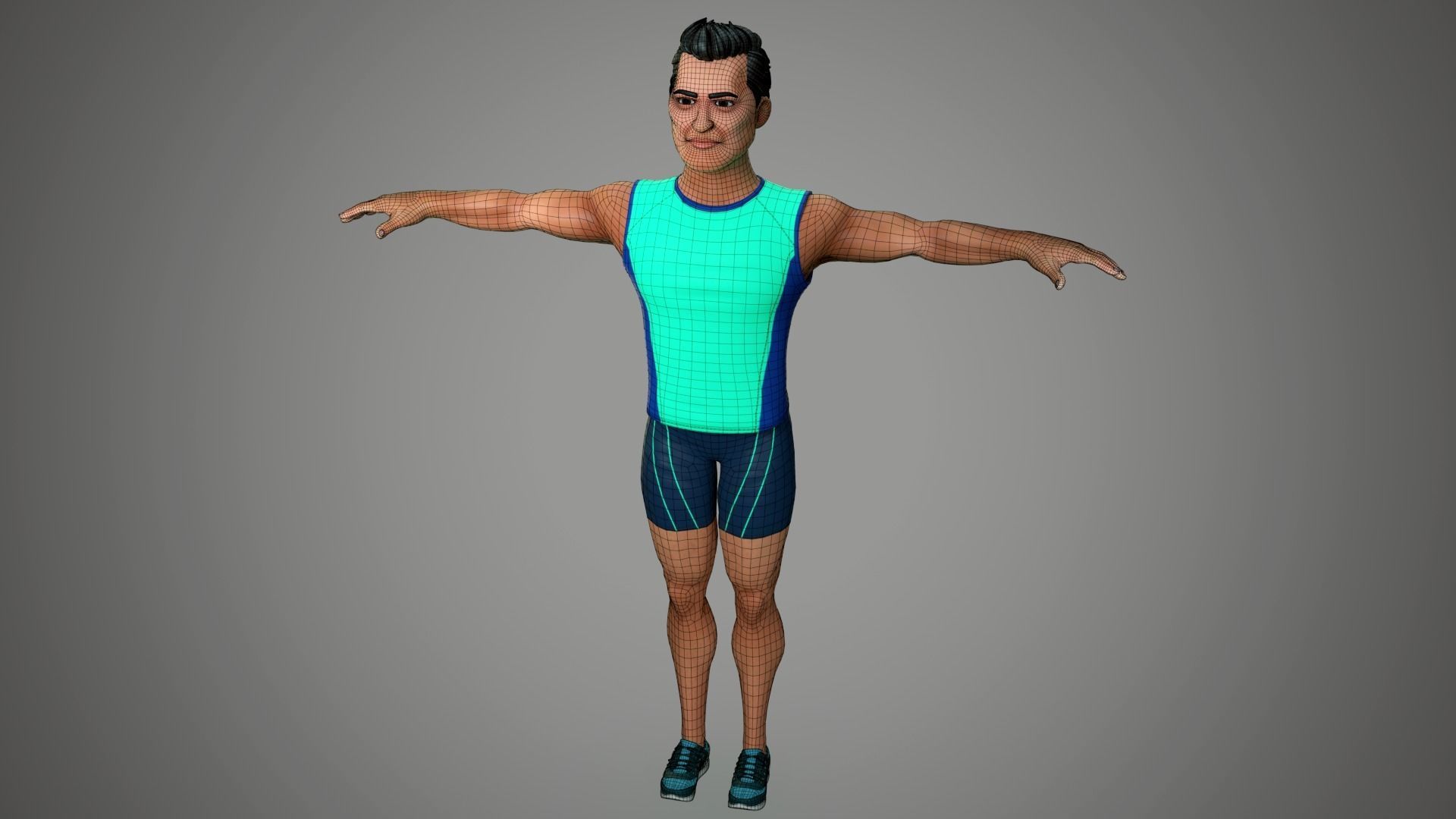 Athlete Rigged Male Model 3D model rigged | CGTrader