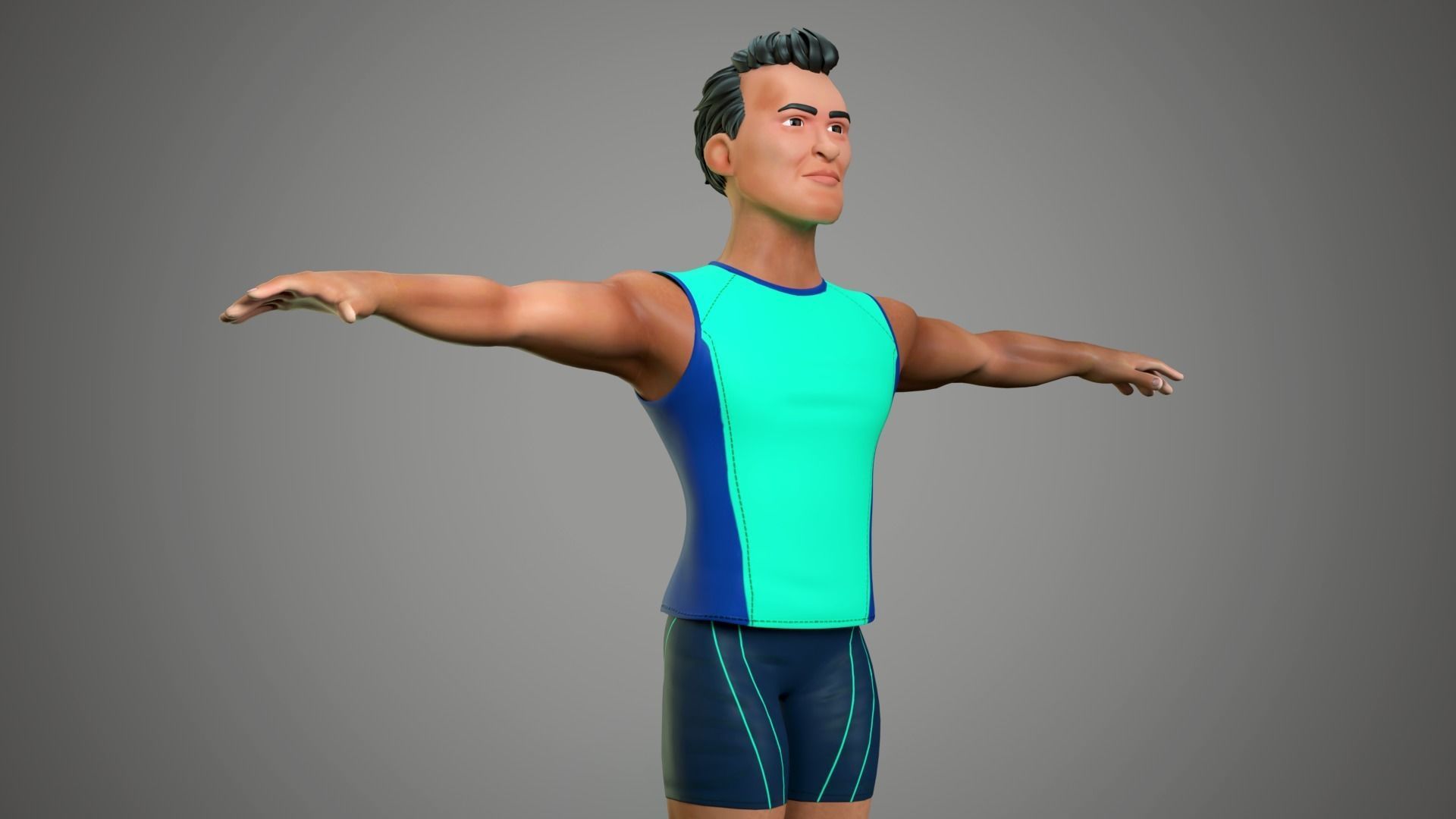 Athlete Rigged Male Model 3D model rigged | CGTrader