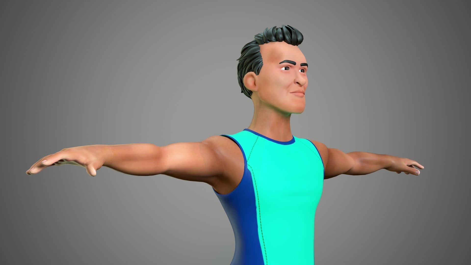 Athlete Rigged Male Model 3D model rigged | CGTrader