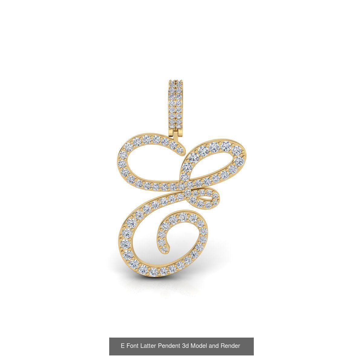 Cursive Font Latter Pendent 3d Model and Render 3D Model Collection ...