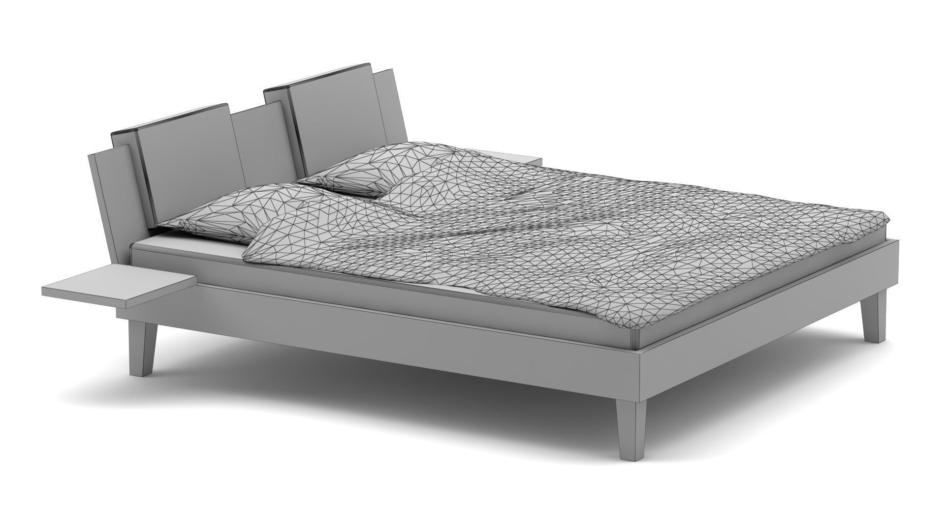 King size bed in real life 3D model | CGTrader