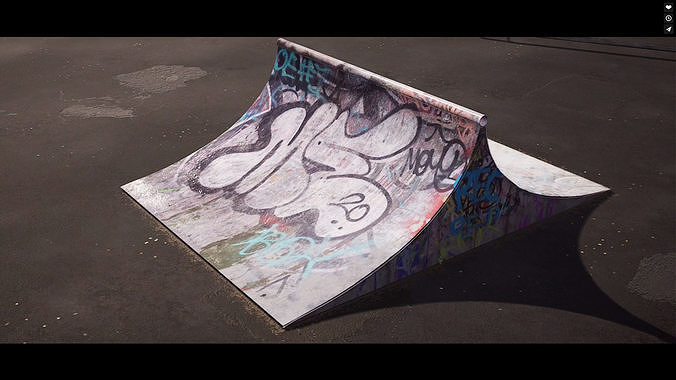 Skate Park - Double Quarter Pipe 3D model | CGTrader