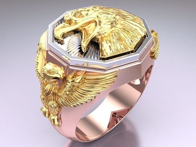 Eagle Ring - Mens Rings - N1406 3D model 3D printable | CGTrader