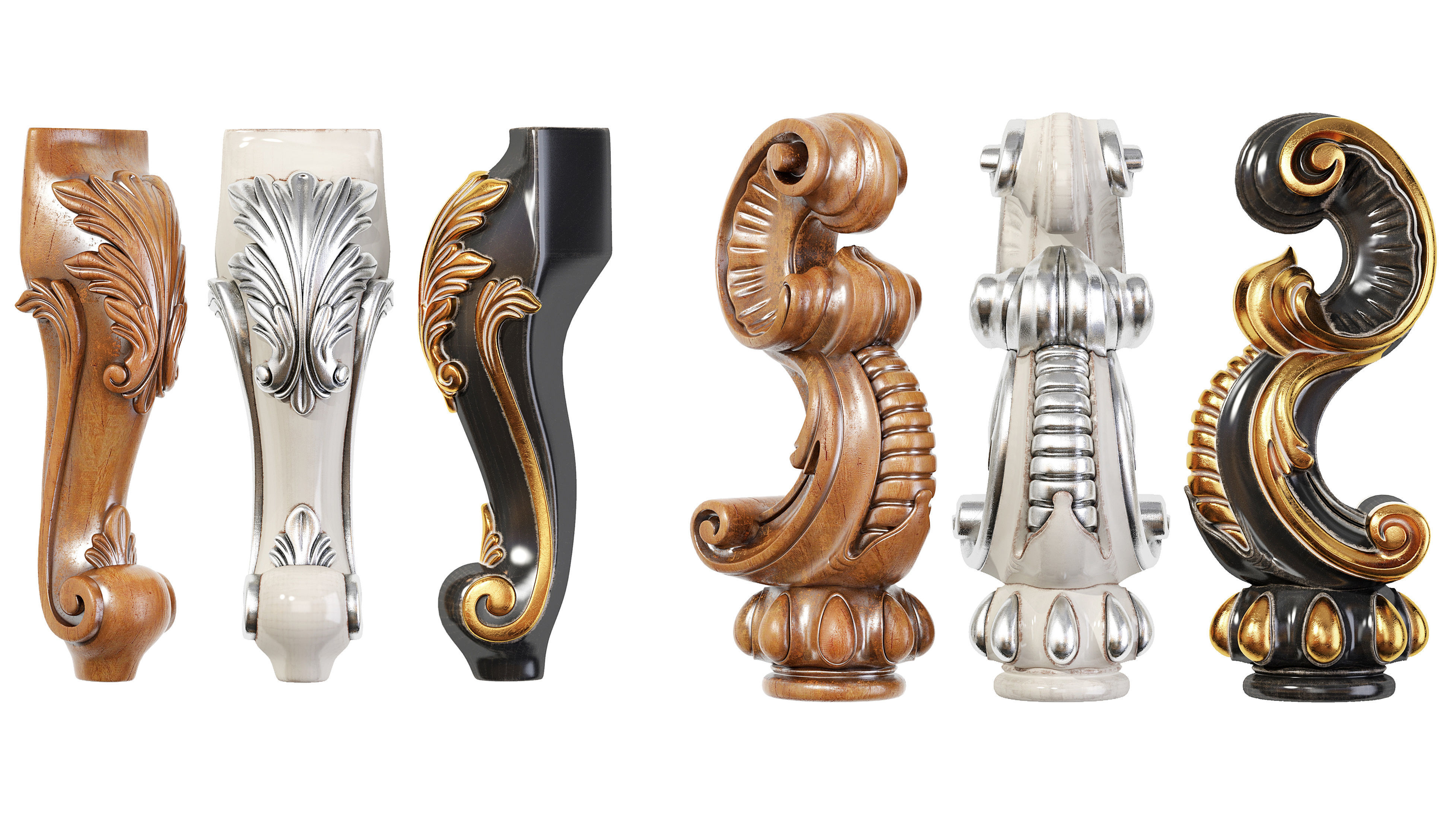 Collection of 30 classic furniture legs Part 2 3D model | CGTrader