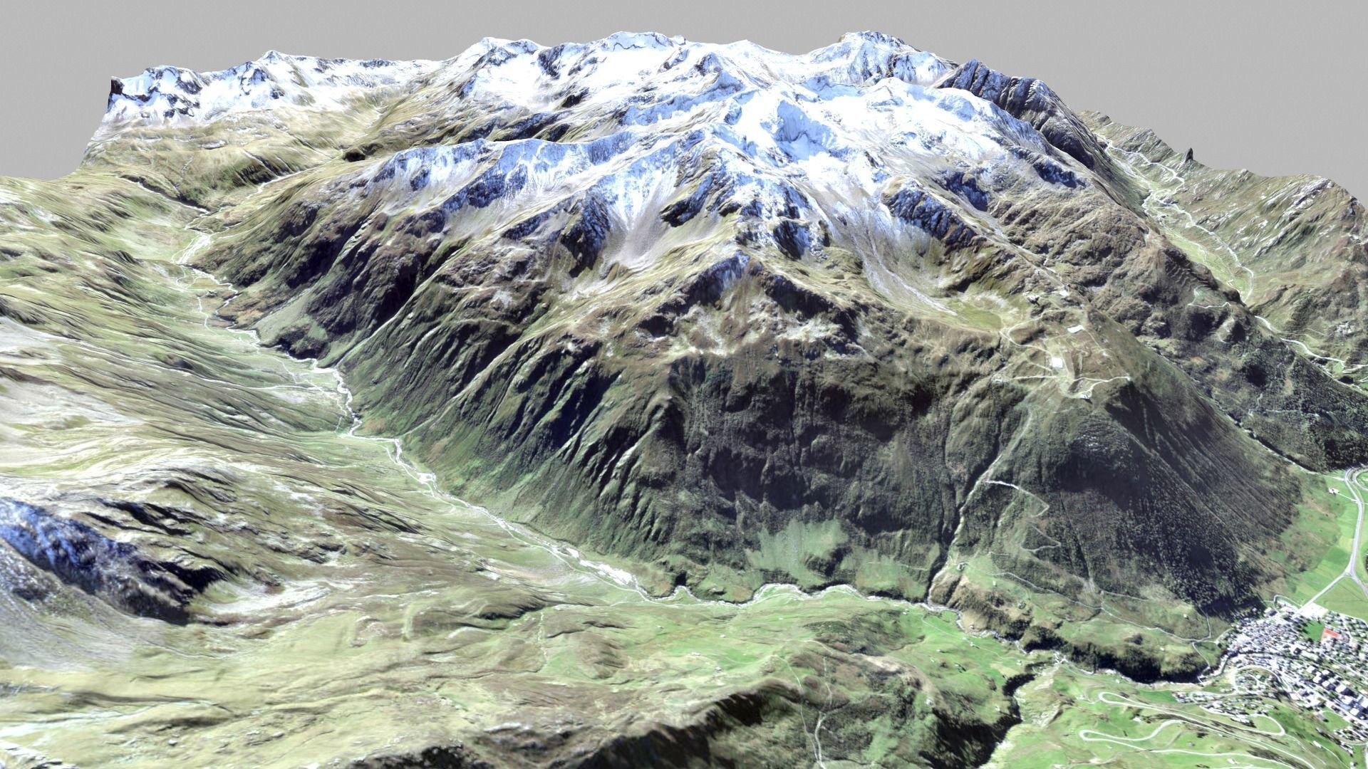 Mountain landscape Gemsstock Swiss Alps 3D model | CGTrader