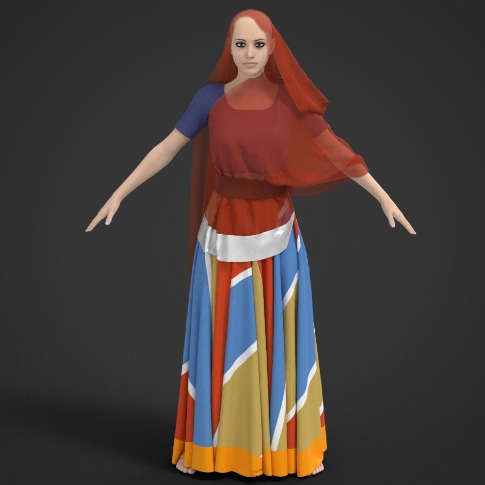 Indian Rajasthani Dress 3D model | CGTrader