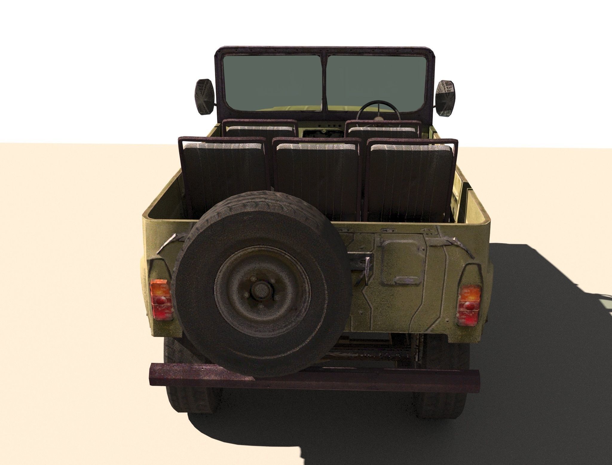 3D model Uaz Russian Army Vehicle Lowpoly VR / AR / low-poly | CGTrader