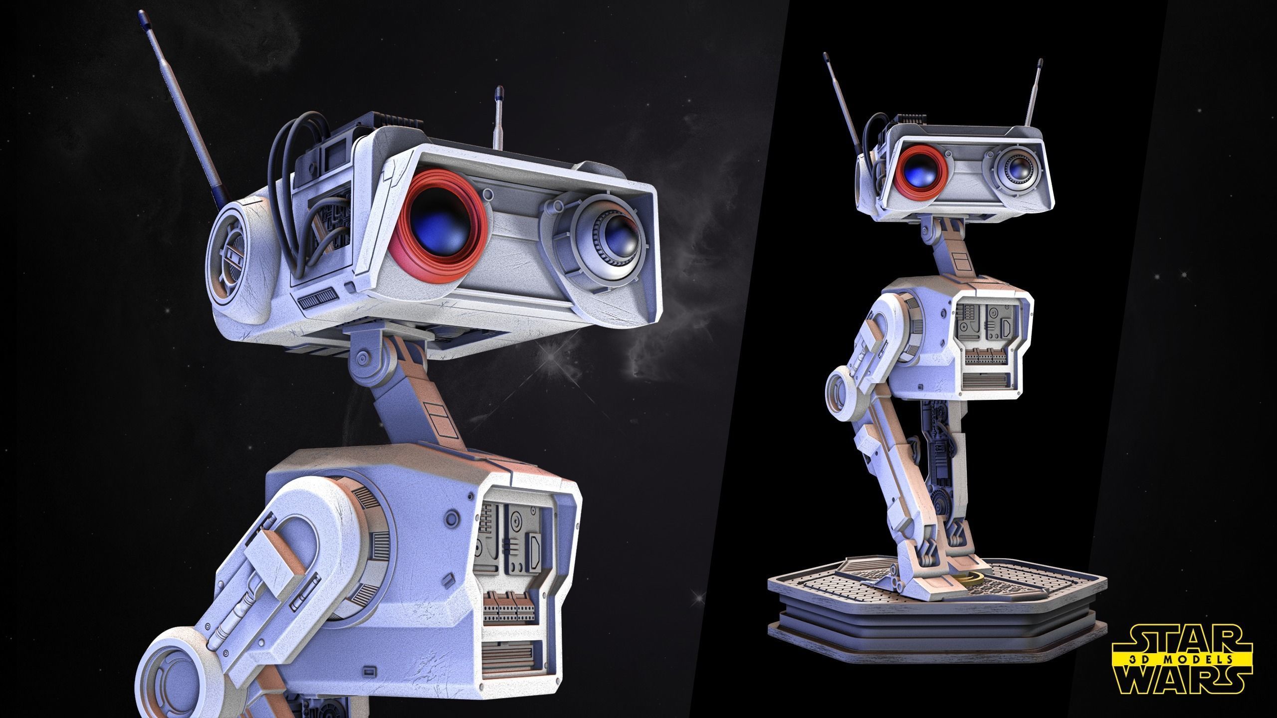 BD1 Sculpture Star Wars 3D Models Ready for 3D printing 3D model 3D printable | CGTrader