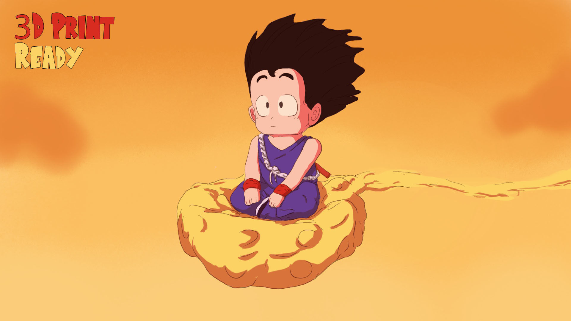 Original Goku on a Nimbus 3D model 3D printable | CGTrader