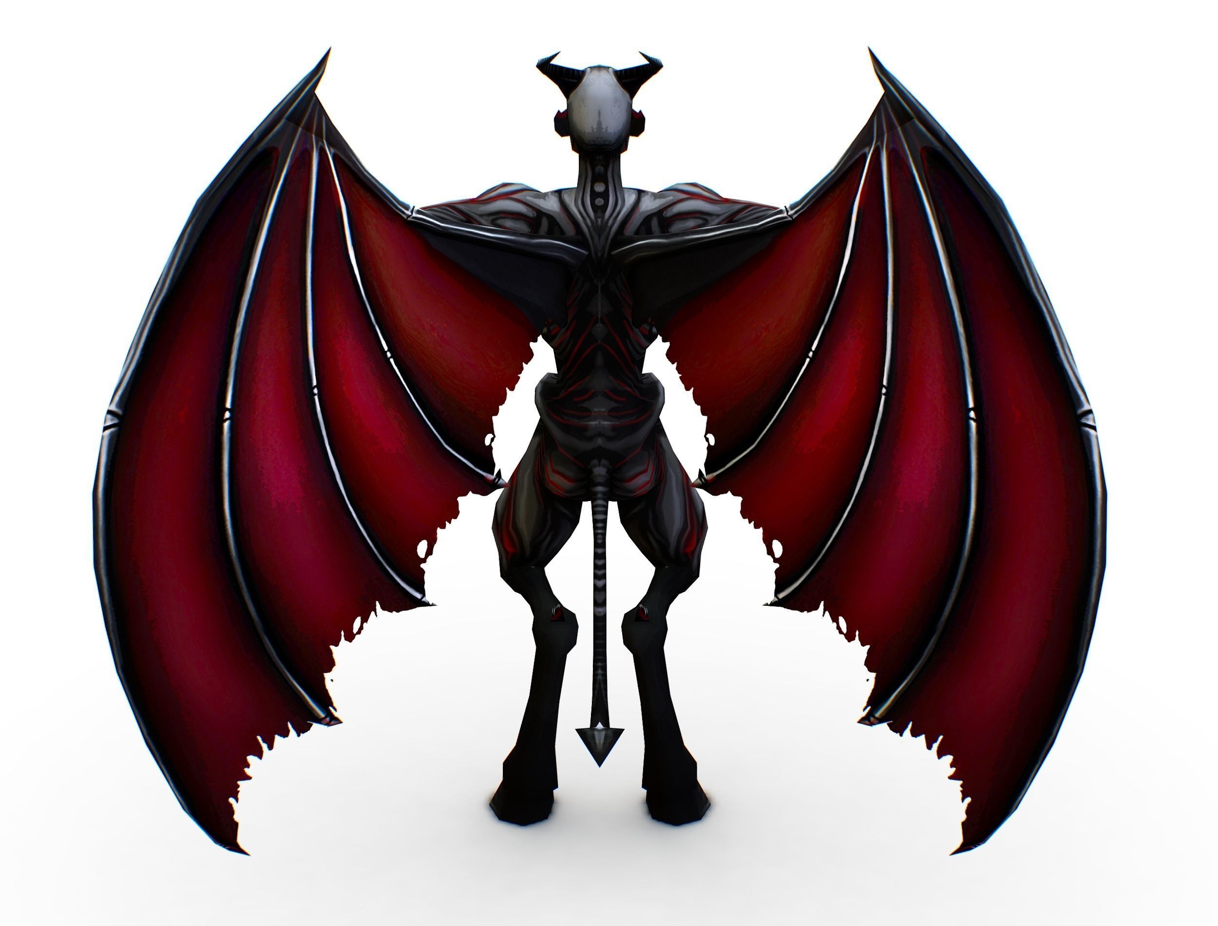 3D model Low Poly Darck Grey Demon Vampire Monster VR / AR / low-poly ...