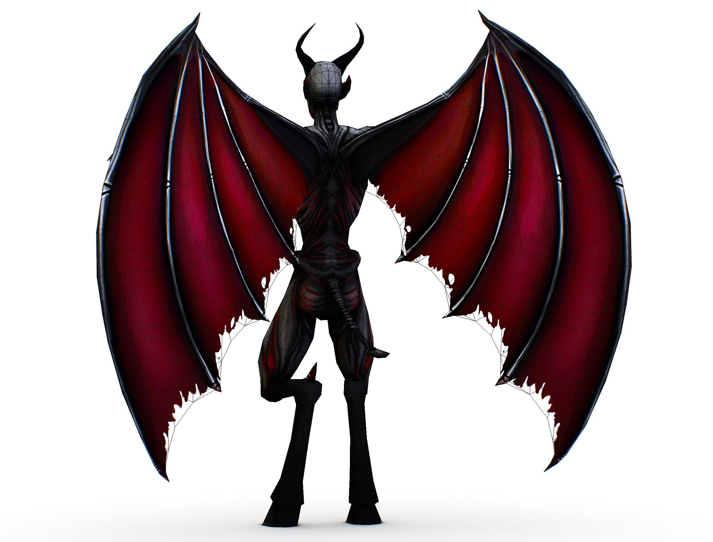 3D model Low Poly Darck Grey Demon Vampire Monster VR / AR / low-poly ...
