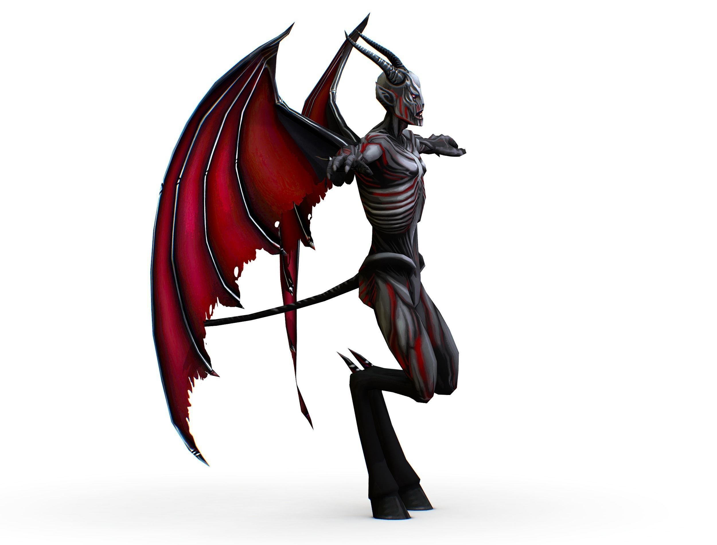3D model Low Poly Darck Grey Demon Vampire Monster VR / AR / low-poly ...