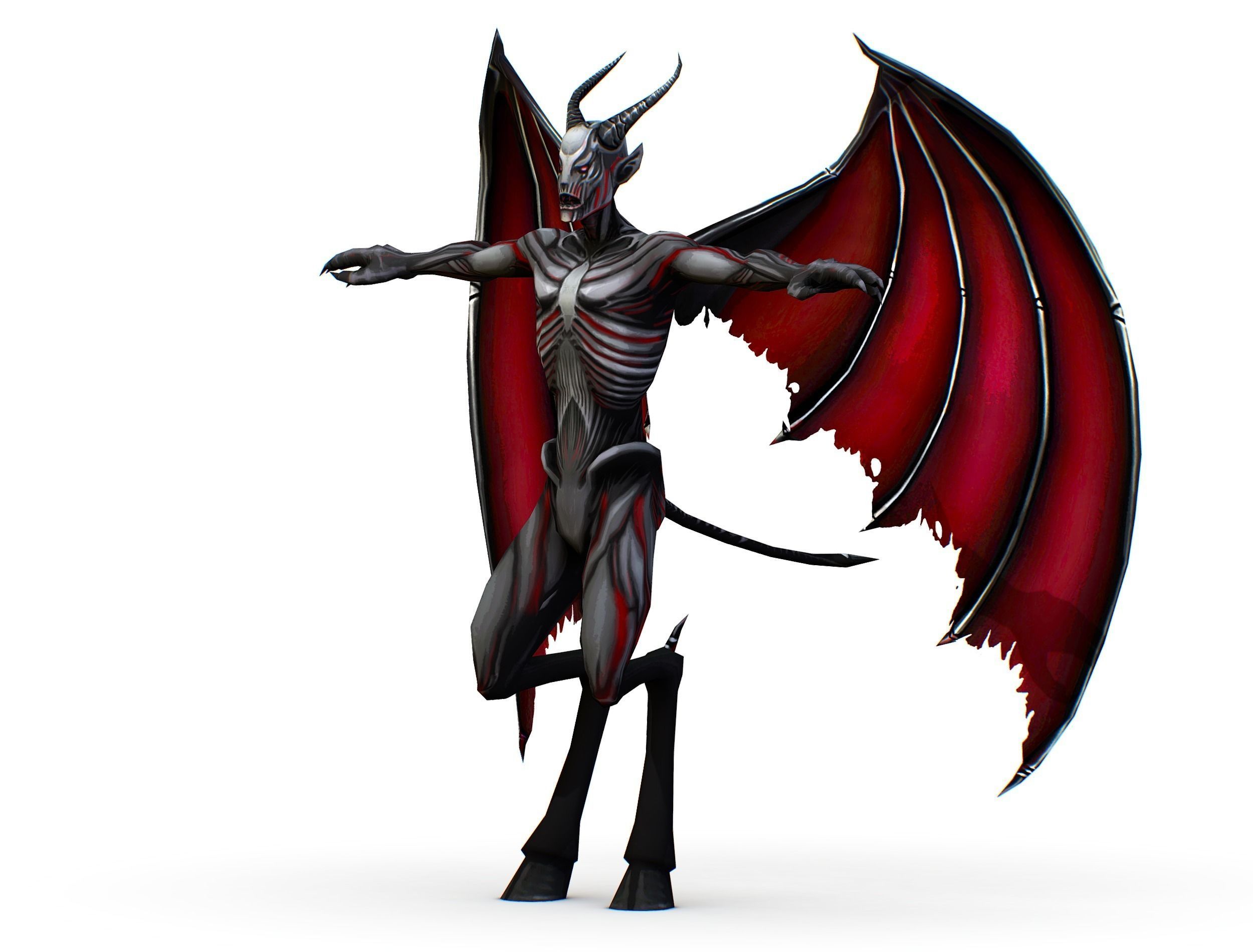 3D model Low Poly Darck Grey Demon Vampire Monster VR / AR / low-poly ...