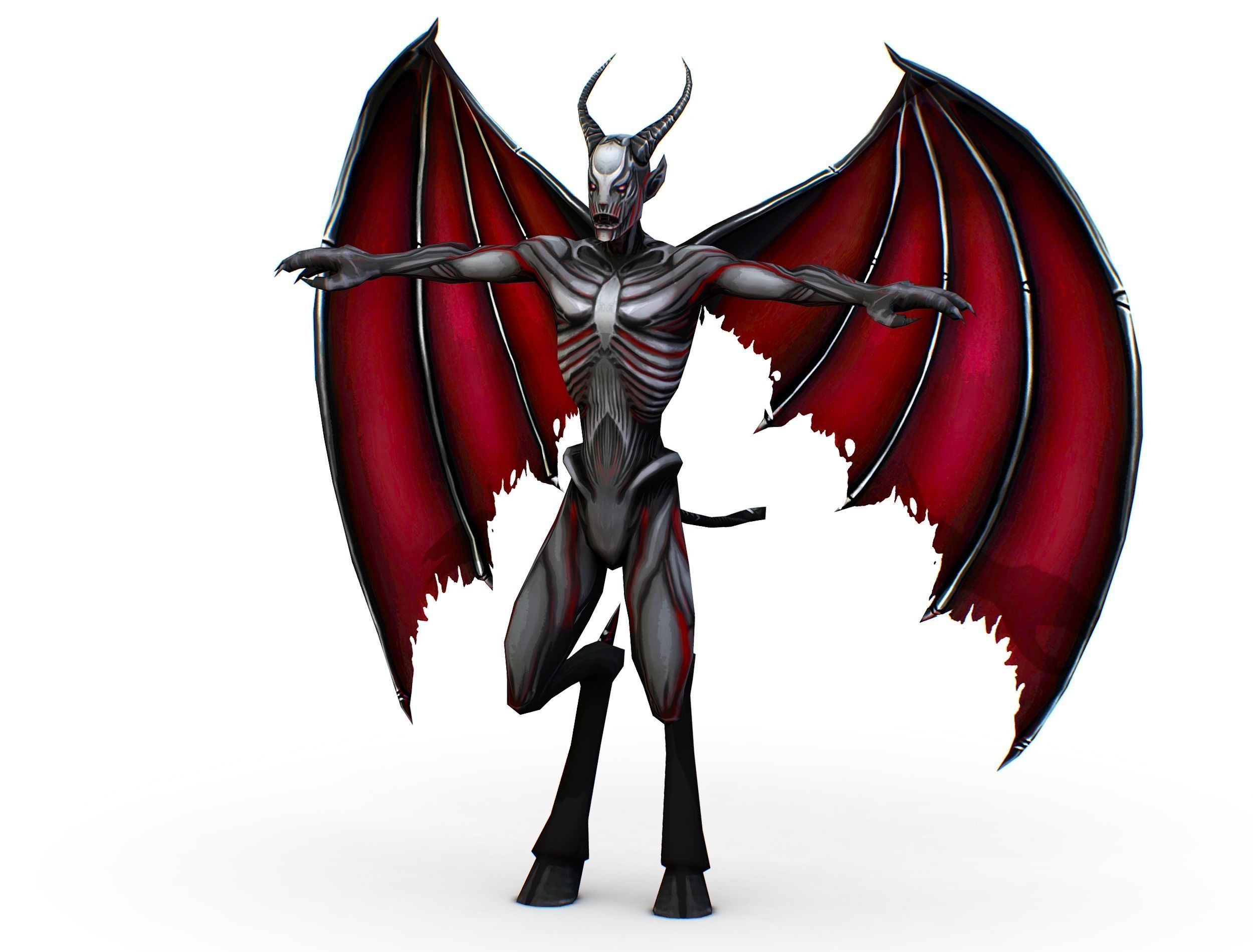 3D model Low Poly Darck Grey Demon Vampire Monster VR / AR / low-poly ...