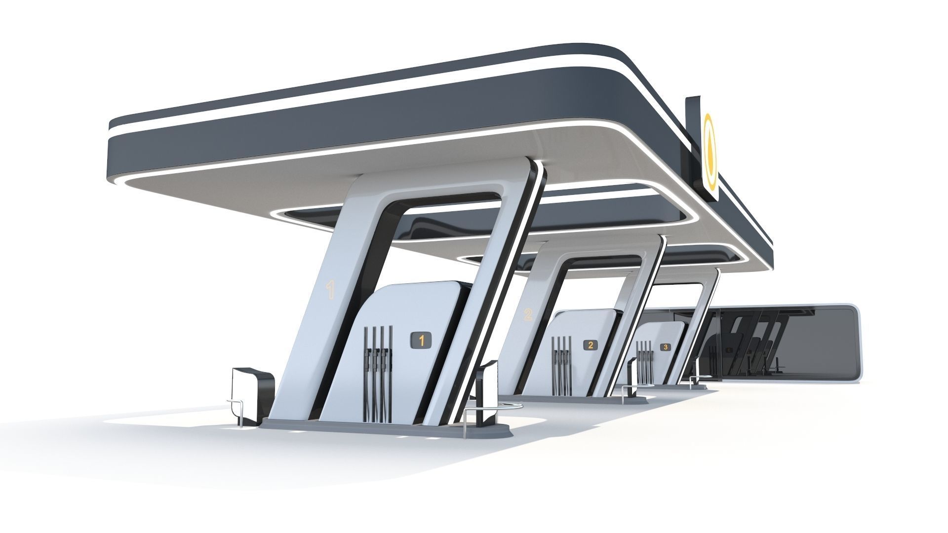 Futuristic Gas Station 3D model | CGTrader