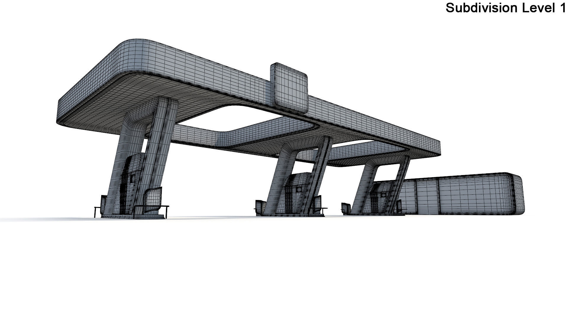 Futuristic Gas Station 3D model | CGTrader