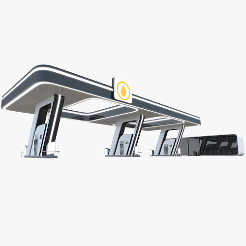 Futuristic Gas Station 3D model | CGTrader