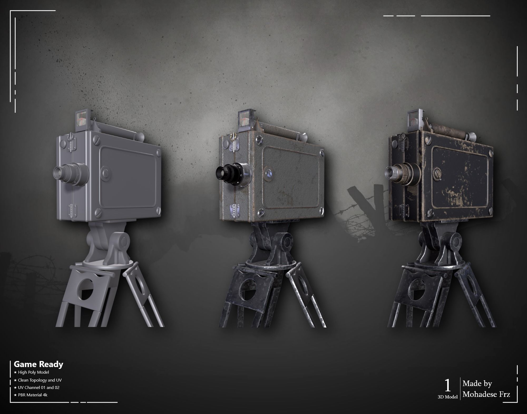 Military Camera WW2 VOL06 Game Ready 3D model | CGTrader