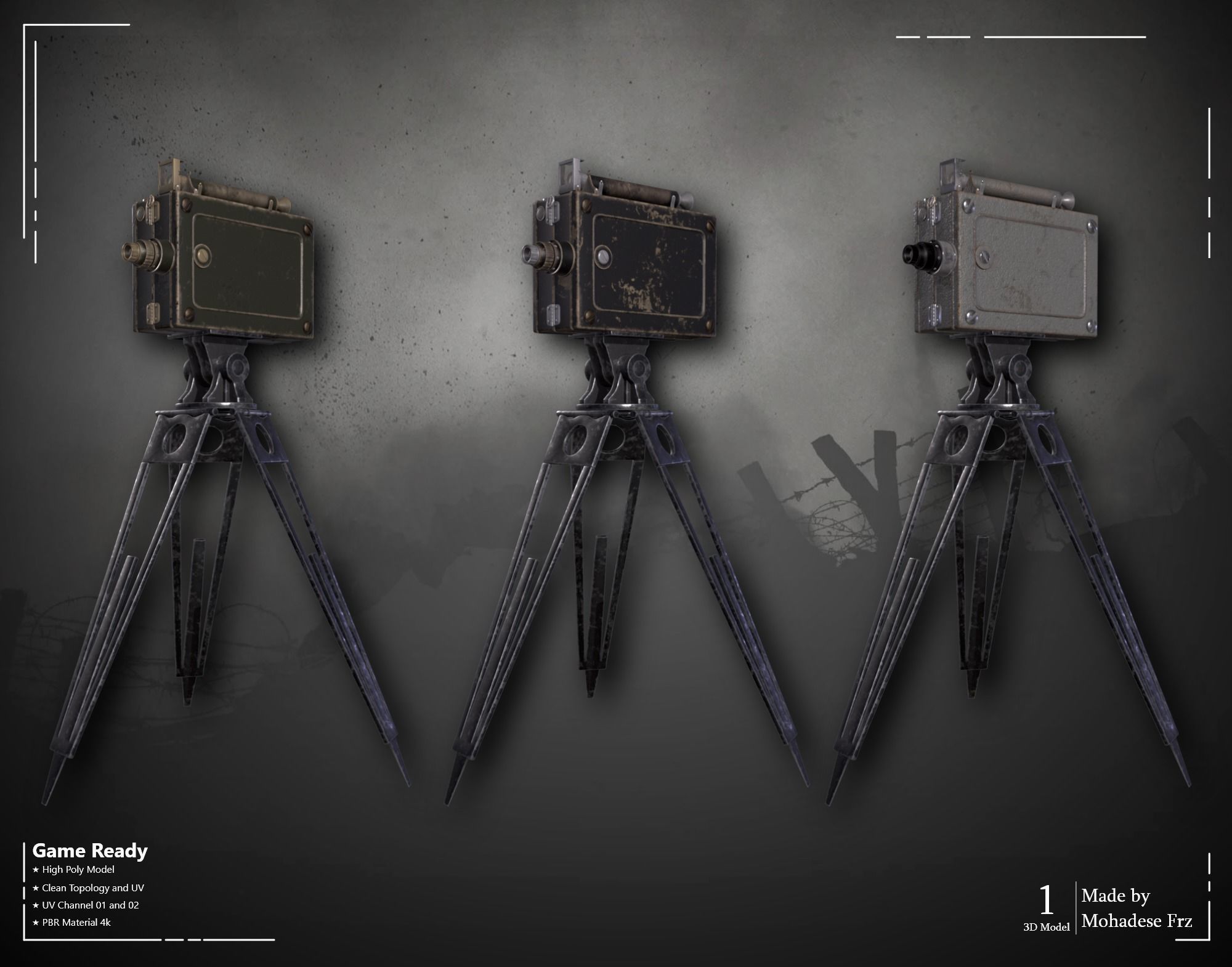 Military Camera WW2 VOL06 Game Ready 3D model | CGTrader