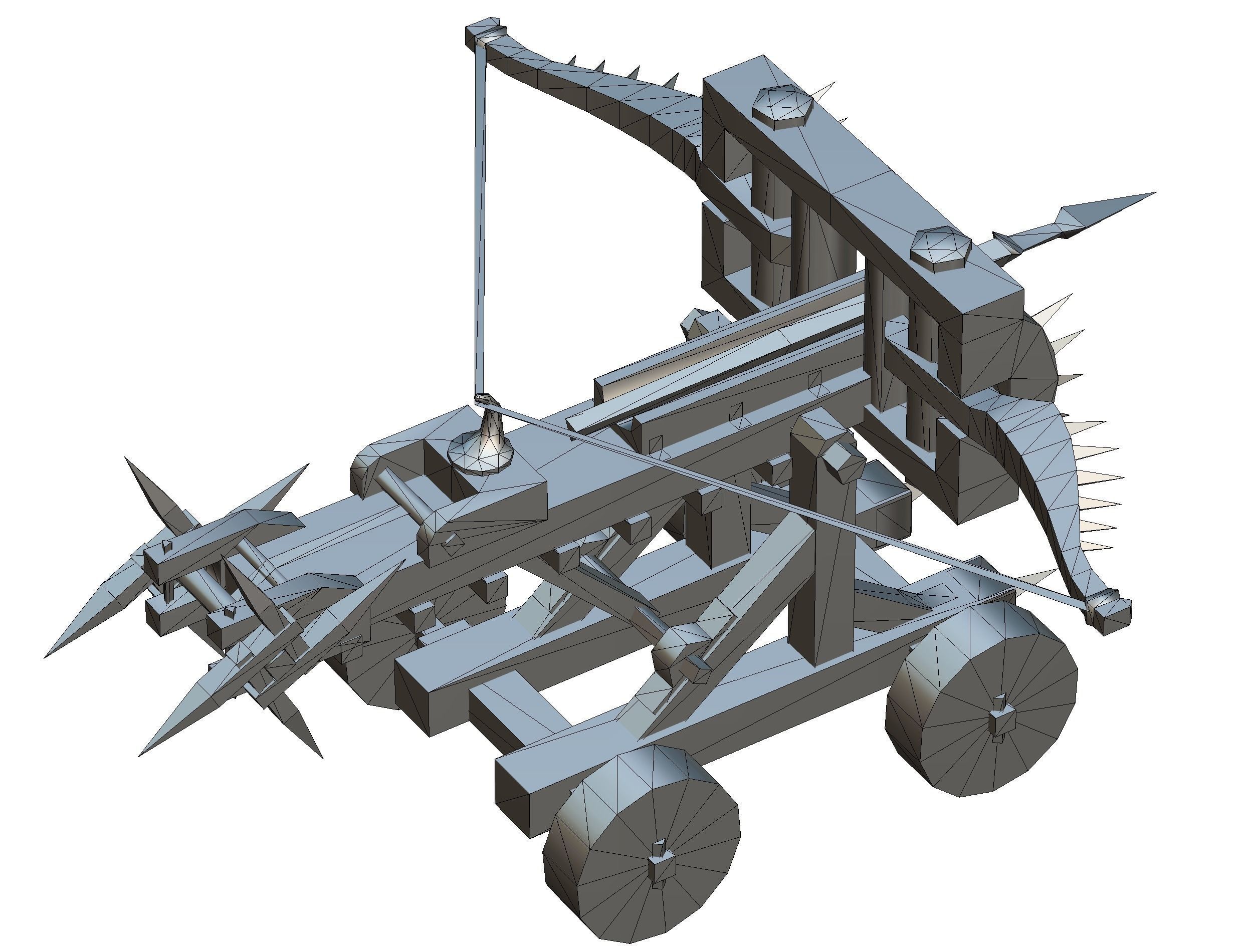 3D model Handpaint Cartoon Medieval Ballista Siege Weapon VR / AR / low ...