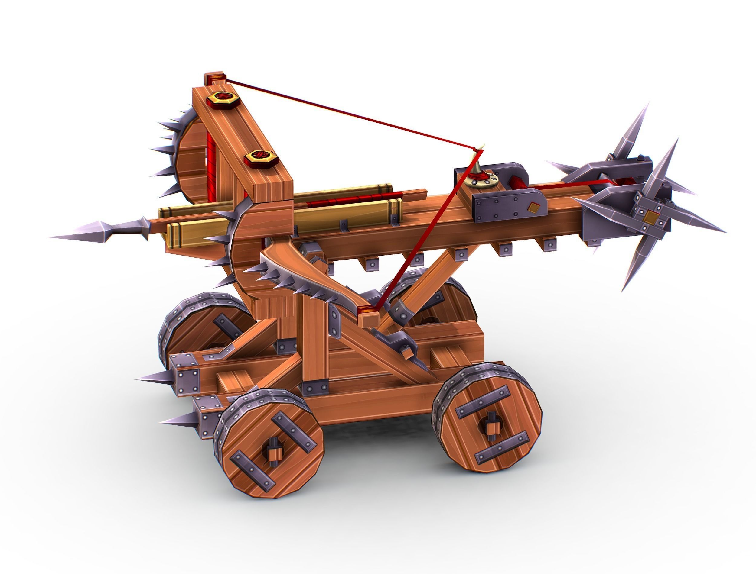 3D model Handpaint Cartoon Medieval Ballista Siege Weapon VR / AR / low ...