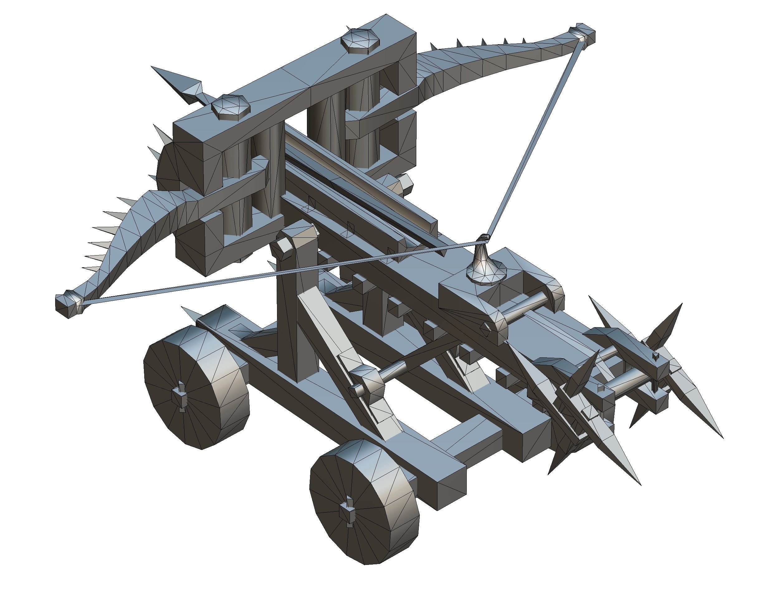 3D model Handpaint Cartoon Medieval Ballista Siege Weapon VR / AR / low ...